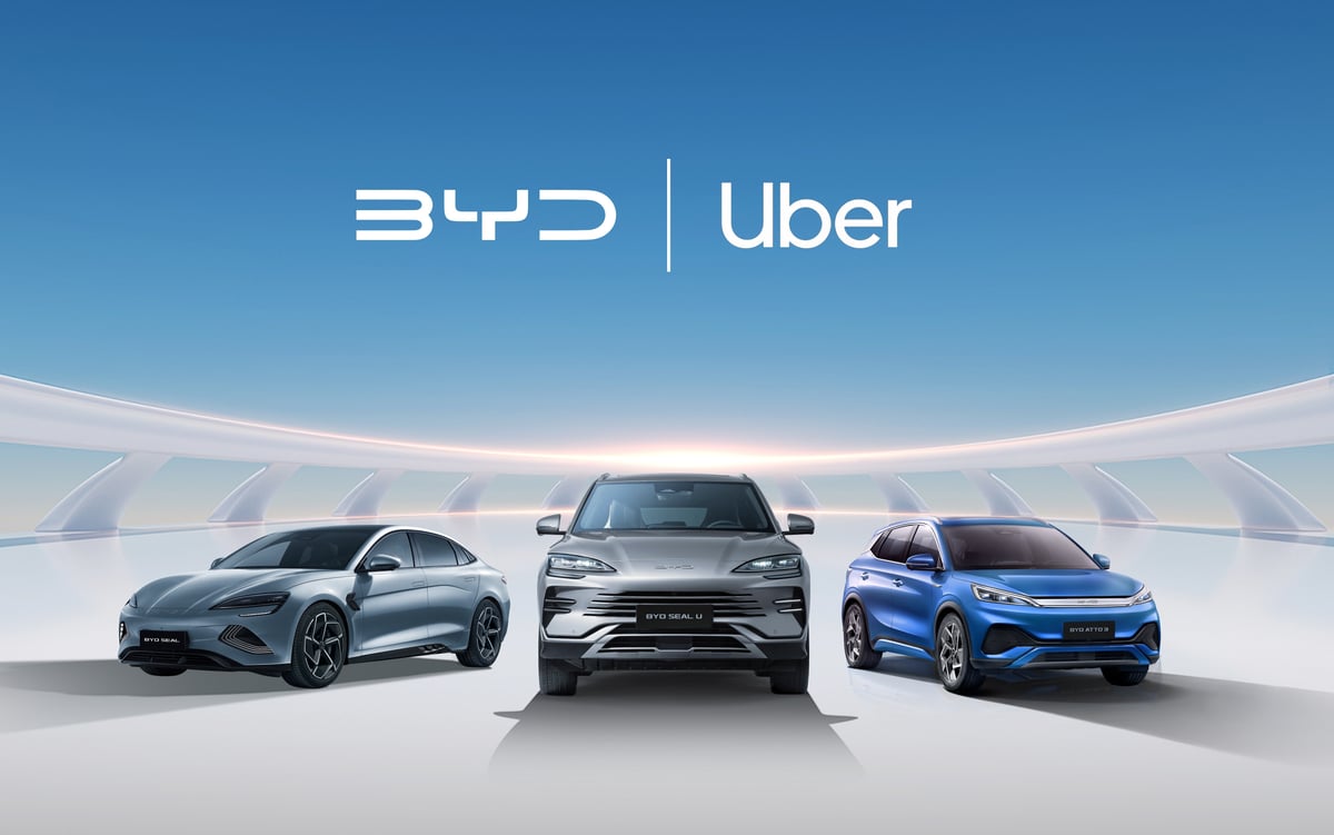 Uber is teaming up with China's BYD to put its drivers in 100,000 EVs