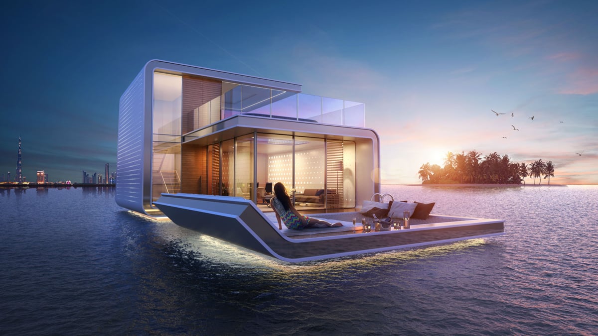 This $1.8 million “floating seahorse” house features a glass-walled ...